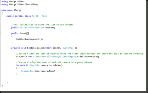 Prem's Knowledge Sharing: Webcam using AForge.NET (Part I)